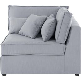 Sofa-Eckelement OTTO HOME, B:99cm H:75cm T:100cm, silber, Baumwollmix (60% Baumwolle/40% Leinen);Struktur fein (100% Polyester);Samtoptik (100%