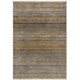 Teppich FLAIR RUGS, B:120cm H:8mm L:160cm, gelb, Kunstfaser, Wohnzimmer, Teppiche, "Camino", Flachgewebe, Skandi, Esszimmer, Wohnzimmer, Flur