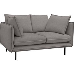 2-Sitzer Home Affaire, B:155cm H:88cm T:103cm, grau, Struktur fein (100% Polyester);Filzoptik (100% Polester), Sofas, "Somba", mit dickem Keder und