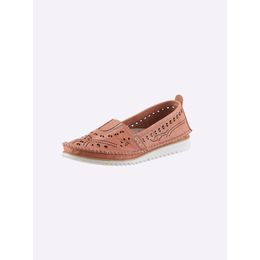 Andrea Conti Damen Slipper, Gr. 40, orange, Leder, Rindsleder, Schuhe