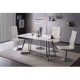 Esstisch Salesfever, B:160cm H:76cm T:90cm, wei&szlig;, Garten, Tische, "Design Tisch f&uuml;r gem&uuml;tliche Abende", Eleganz trifft Design in Marmoroptik