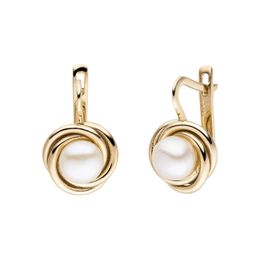 Jobo Damen Perlenohrringe, Gelbgold 333 Perlen, gold, Gelbgold 333, Perlen, Ohrringe, 333 Gold mit S&uuml;&szlig;wasser-Zuchtperlen