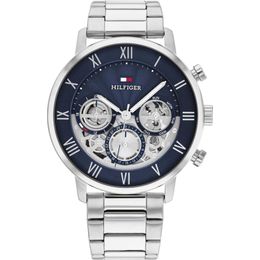 Tommy Hilfiger Herren Multifunktionsuhr "CLASSIC", silber, Armbanduhren, Quarzuhr, Armbanduhr, Herrenuhr, Datum, Edelstahlarmband