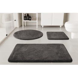 Badematte OTTO HOME, H:20mm, grau, Polyester, Badematten, "Neele", Badteppich, getuftet, modern, Uni, antirutsch, flauschig, Hochflor