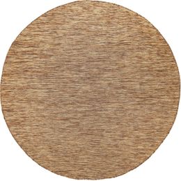 Teppich Bruno Banani, H:4mm &Oslash;:120cm, braun, Kunstfaser, Wohnzimmer, Teppiche, "Venezia", Flachgewebe, Sisal-Optik, meliert, UV-best&auml;ndig, Outdoor