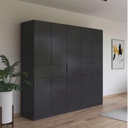 Dreht&uuml;renschrank Rauch, B:226cm H:210cm T:54cm, grau, Holzwerkstoff, Schr&auml;nke, "Kleiderschrank Schrank Garderobe W&auml;scheschrank TICAO", mit 2