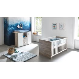 Arthur Berndt Baby Babymöbel-Set "Bente", weiß, Holzwerkstoff, Massivholz, Schlafzimmermöbel-Sets, mit Kinderbett und Wickelkommode; Made in Germany
