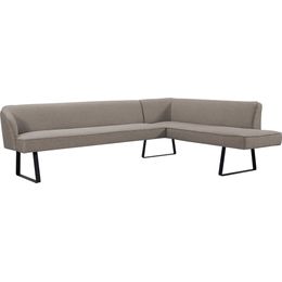 Eckbank, B:249cm H:83cm T:157cm, bunt, exxpo - SOFA FASHION, Esszimmer, Sitzb&auml;nke, "Americano", mit Keder und Metallf&uuml;&szlig;en, Bezug in verschiedenen