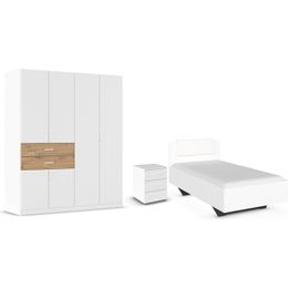 Schlafzimmer-Set Rauch, wei&szlig;, Holzwerkstoff, Schlafzimmerm&ouml;bel-Sets, "Komplettzimmer Komplettschlafzimmer Schlafzimmer-Set (3-St.) MAIKA", Schrank 3