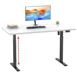 Schreibtisch Vcm, B:140cm H:71cm T:50cm, weiß, Büro, Tische, "Vcm Höhenverstellbarer Schreibtisch stufenlos elektrisch höhenverstellbar Lona 140x50