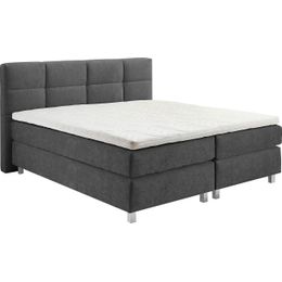 Boxspringbett, B:195cm L:210cm, grau, Westfalia Schlafkomfort, Bezug: 100% Polyester;Polsterung: 100% Polyester, Komplettbetten, wahlweise mit
