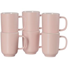 Ritzenhoff & Breker Becher "Kaffeebecher Jasper 285 ml 6er Set", rosa, RITZENHOFF & BREKER, Trinkgefäße