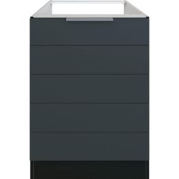 Sp&uuml;lenschrank KOCHSTATION, B:60cm H:82cm T:60cm, grau, MDF, K&uuml;che, Schr&auml;nke, "KS-Luhe", 60 cm breit