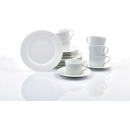 Retsch Arzberg Kaffeeservice "HEIKE WEISS, Geschirr-Set 18-teilig, Porzellan, rund", 18 Stk., weiß, Geschirr-Sets, Kaffee-/Frühstücksgeschirr für 6