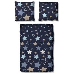 Bettw&auml;sche my home, blau, Microfaser-Fleece, Obermaterial: 100% Polyester, Bettw&auml;sche, "Dreamer in Gr. 135x200 oder 155x220 cm, ideal f&uuml;r