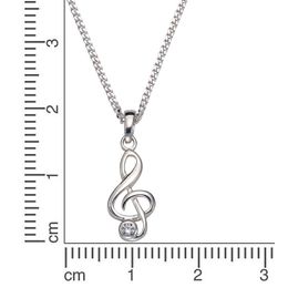 Firetti Damen Kette mit Anh&auml;nger "Schmuck Geschenk Silber 925 Halsschmuck Halskette Panzerkette Noten", Silber 925 (Sterlingsilber), L: 45, silber,