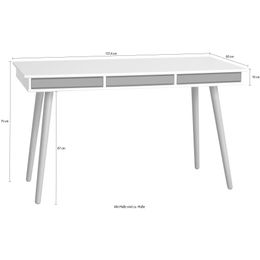 Schreibtisch, B:137,4cm H:75cm T:60cm, grau, HAMMEL FURNITURE, B&uuml;ro, Tische, "Mistral B&uuml;rotisch, Arbeitstisch, Tisch, Computertisch", Holzbeinen, B: