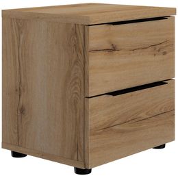 Nachtkommode GAMI, B:40cm H:43cm T:36cm, braun, Spanplatte, Sideboards, Funktioneller Nachttisch mit gro&szlig;em Stauraum
