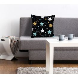 Dekokissen queence, B:40cm L:40cm, bunt, Polyester, Dekokissen_Sitzkissen_Kissenh&uuml;llen, "Galaxy", Kissenh&uuml;lle,Galaxie,Sterne,Bunte
