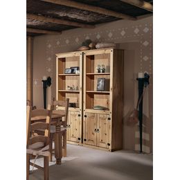 Stauraumschrank Home Affaire, B:81cm H:177cm T:38cm, gelb, Massivholz, Schr&auml;nke, mit sichtbarer Maserung