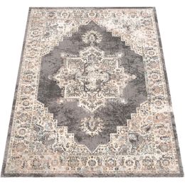 Teppich Paco Home, B:120cm H:8mm L:170cm, grau, Polypropylen, Wohnzimmer, Teppiche, "Torres 275", Kurzflor, moderne Orient Optik, Used-Look, In- und