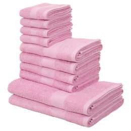 Handtuch Set my home, rosa, Walkfrottee, Obermaterial: 100% Baumwolle, Handtuch-Sets, "Melli, 2 Duscht&uuml;cher 70x140, 4 Handt&uuml;cher 50x100, 4