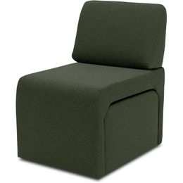 Sessel DOMO collection, B:70cm H:82cm T:70cm, gr&uuml;n, 100% Polyester, Wohnzimmer, Sessel, "mit Hocker 700017 ideal f&uuml;r kleine R&auml;ume, platzsparend,