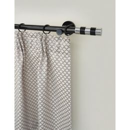 Gardinenstange Garesa, L:400cm &Oslash;:20mm, schwarz, Eisen, Gardinenstangen, "BLACK", Vorhanggarnitur, verl&auml;ngerbar, Endknopf abgeschr&auml;gt 2-farbig