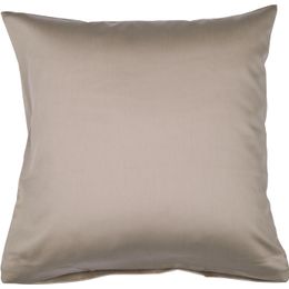 Kissenbezug Janine, B:80cm L:80cm, braun, Mako-Satin, Mako-Satin, Kissenbez&uuml;ge, "Colors Mako Satin", mit Rei&szlig;verschluss, uni Kissenh&uuml;lle, feinf&auml;dig,