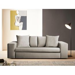 2-Sitzer Home Affaire, B:230cm H:72cm T:113cm, silber, Sofas, "SLEETLAND XXL in Samtvelours oder Vintage-Leder-Optik", besonders groß und bequem