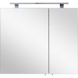 Spiegelschrank Optifit, B:80cm H:72cm T:17,6cm, wei&szlig;, Spanplatte, Badezimmer, Schr&auml;nke, "Yukon"