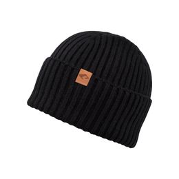 Chillouts Herren Beanie "Justin Hat", schwarz, unifarben, Strick, Kunstfaser, M&uuml;tzen, mit Chillouts-Logo am Saum