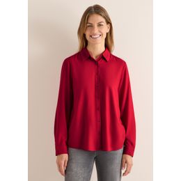 Cecil Damen Langarmblusebeaujolais rot, Gr. XL, unifarben, Stoff, 100% Viskose, Blusen, aus seidiger Viskose