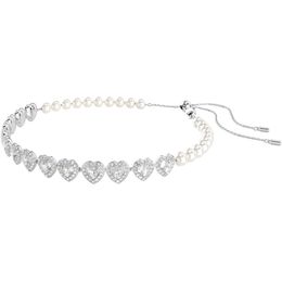Swarovski Damen Choker "Schmuck Geschenk Ariana Grande Tennis Halskette Herz", Metall, L: 30, silber, Metall, Halsketten, mit Swarovski Kristall