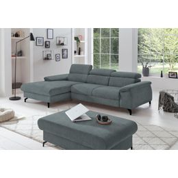 Ecksofa COTTA, B:244cm H:72cm T:166cm, grau, Microfaser (100% Polyester);Flachgewebe (100% Polyester), Wohnzimmer, Sofas, "Kitty L-Form, B: 242 cm",