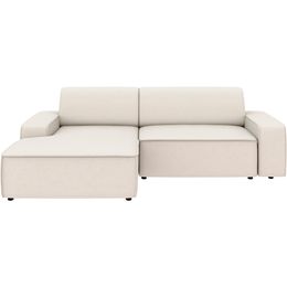 Ecksofa Trendmanufaktur, B:246cm H:73cm T:162cm, grau, 100% Polyester, Wohnzimmer, Sofas, "Graz, wahlweise mit Sitzvorschub und Bettkasten, L-Form,