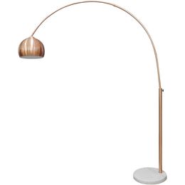 Salesfever Bogenlampe "Clara", 1, Ø 30cm H: 181cm, braun, Wohnzimmer, Leuchten, Fuß aus Marmor