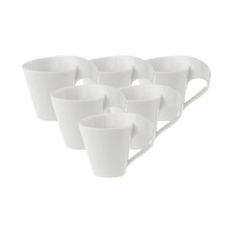 Villeroy & Boch VILLEROY & BOCH Espressotasse "Mokka-/ Espressotasse NewWave 80 ml 6er Set weiß", weiß, Trinkgefäße