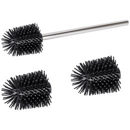 WC-Reinigungsb&uuml;rste Wenko, B:7,5cm H:35cm &Oslash;:7,5cm, schwarz, Edelstahl, Silikon, Reinigungsb&uuml;rsten, Durchmesser 7,5 cm, schwarz