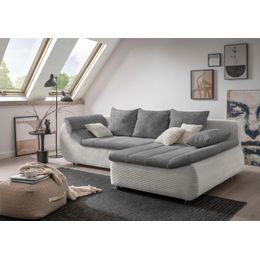Ecksofa Inosign, B:270cm H:90cm T:170cm, silber, Microfaser PRIMABELLE (100% Polyester) / Struktur (82% Polyester, 9% Viscose, 7% Baumwolle, 2%