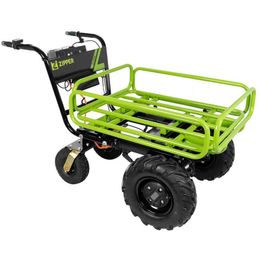 ZIPPER Motorschubkarre "elektrische Schubkarre", 300 kg, gr&uuml;n, Motorschubkarren, effizientes Arbeiten dank leistungsstarkem Li-Ionen-Akku