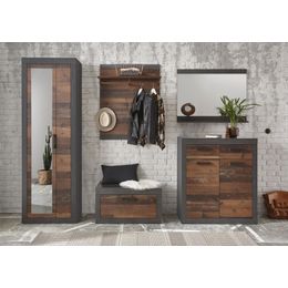 Garderoben-Set Home Affaire, B:277cm H:201cm T:42cm, grau, Flur, Kastenm&ouml;bel-Sets, "BROOKLYN"