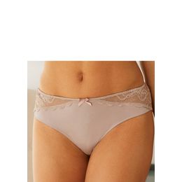 Lascana Damen Tanga "Vittoria", Gr. 44, grau, Obermaterial: 90% Polyamid, 10% Elasthan, Unterhosen, mit Spitzeneinsätzen