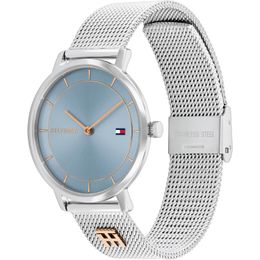 Tommy Hilfiger Damen Quarzuhr "TEA", silber, Armbanduhren, Armbanduhr, Damenuhr, Edelstahlarmband, analog