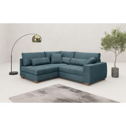 Ecksofa MR. COUCH, B:227cm H:68cm T:190cm, blau, Memphis (Grundgewebe - 100% Polyester; Nutzschicht- 90% Polyester / 10% Polyamide), Wohnzimmer,