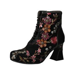 Laura Vita Damen Schnürstiefelette "Laura Vita Stiefelette Leder", Gr. 36schwarz, rosa, Leder, Schuhe
