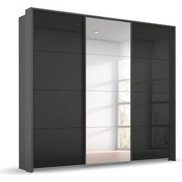 Schwebetürenschrank Rauch, B:211cm H:233cm T:68cm, grau, Holzwerkstoff, Schränke, "Kleiderschrank Schrank Garderobe OTELI inkl. 3 Innenschubladen",
