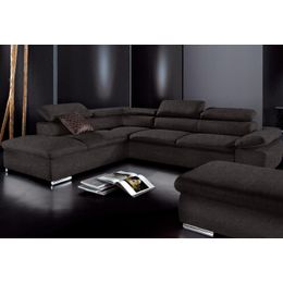 Sit & More Ecksofa SIT & MORE, B:272cm H:73cm T:226cm, schwarz, 100% Polyester, Wohnzimmer, Sofas, "Alcudia L-Form", mit Armteilverstellung, optional