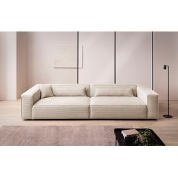 3-Sitzer, B:316cm H:66cm T:136cm, beige, LeGer Home by Lena Gercke, 100% Polyester, Sofas, "PIARA XXL, Sofa mit Kedernaht in Cord, Leinenoptik o.
