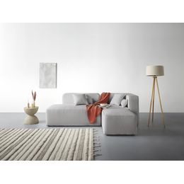 Ecksofa Home Affaire, B:233cm H:76,5cm T:93cm, grau, 93% Polyester, 6% Acryl, 1% Baumwolle, Wohnzimmer, Sofas, "Sundstrup L-Form", Modulserie,
